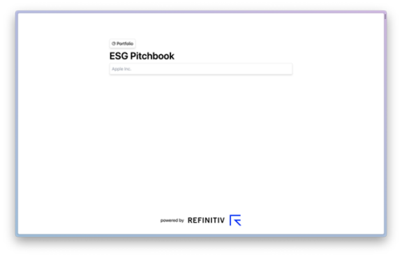 Create An Esg Pitchbook With React And Nextjs Using The Refinitiv Data Library For Typescript