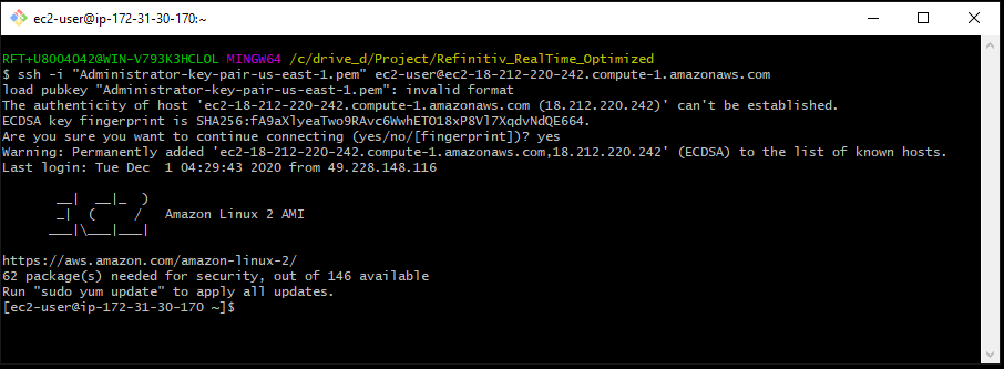How to Setup Refinitiv's Amazon EC2 Machine Image for Refinitiv Real-Time - Optimized | Devportal
