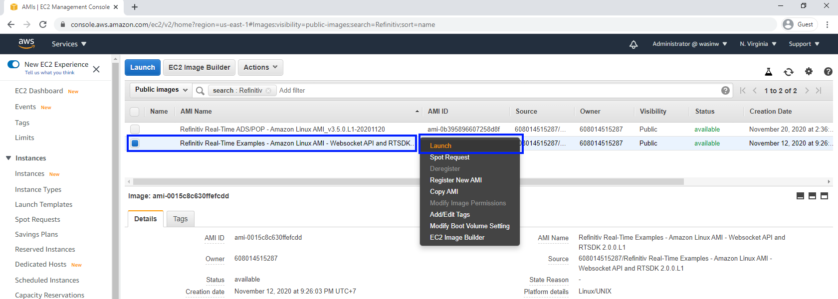 How to Setup Refinitiv's Amazon EC2 Machine Image for Refinitiv Real ...