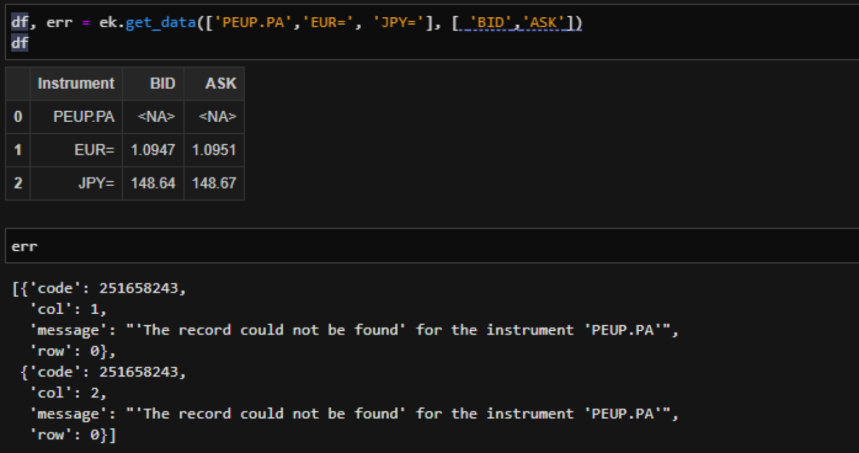 Upgrade From Using Eikon Data Api To The Data Library Devportal