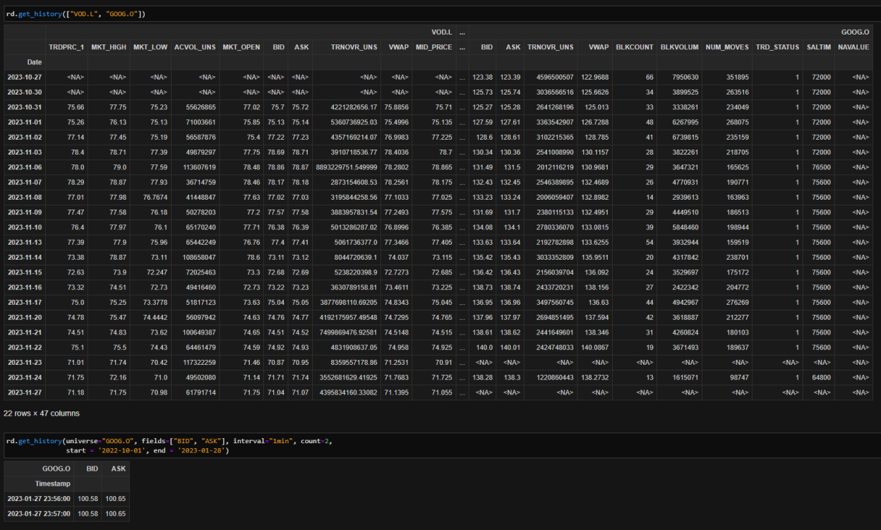 Upgrade From Using Eikon Data Api To The Data Library Devportal