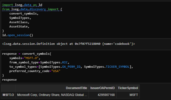Upgrade From Using Eikon Data Api To The Data Library Devportal